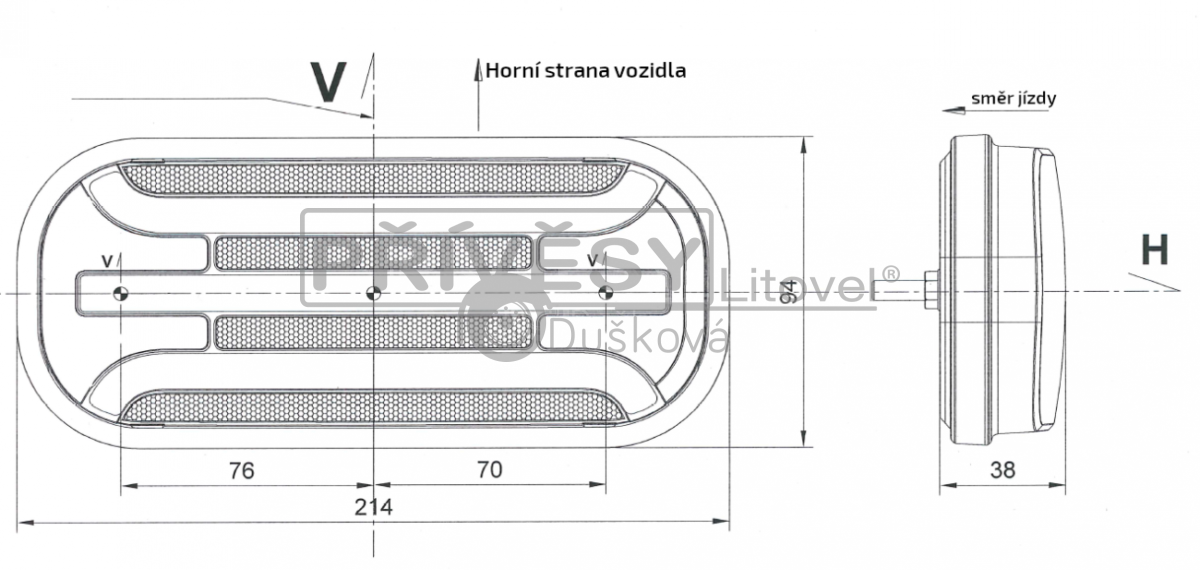 Svítilna Fristom FT-230 sdružená LED 12-36V, L/P-BL/BR/KO/ML, dynamický ...